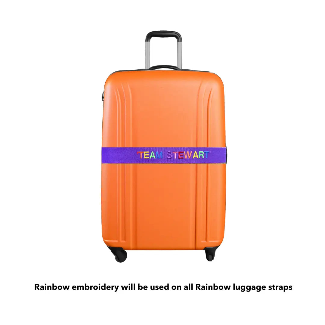 Rainbow Embroidered Luggage Strap | Luggage Straps